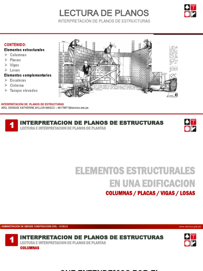 Lectura de Planos Estructurales - Columnas - Vigas - Losas-Escaleras-Tanques-Cisterna | PDF ...