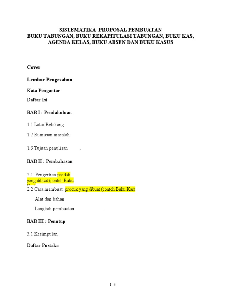 Sistematika Proposal Pembuatan Produk Ips | PDF