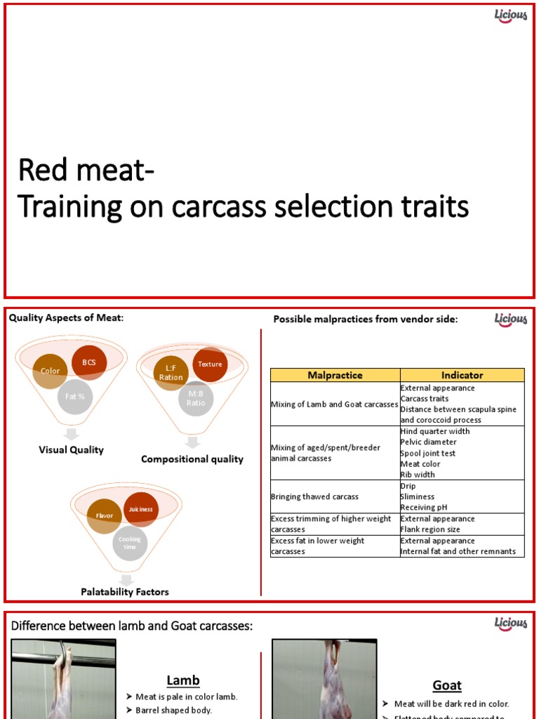 Red Meat Training | Download Free PDF | Meat | Lamb And Mutton