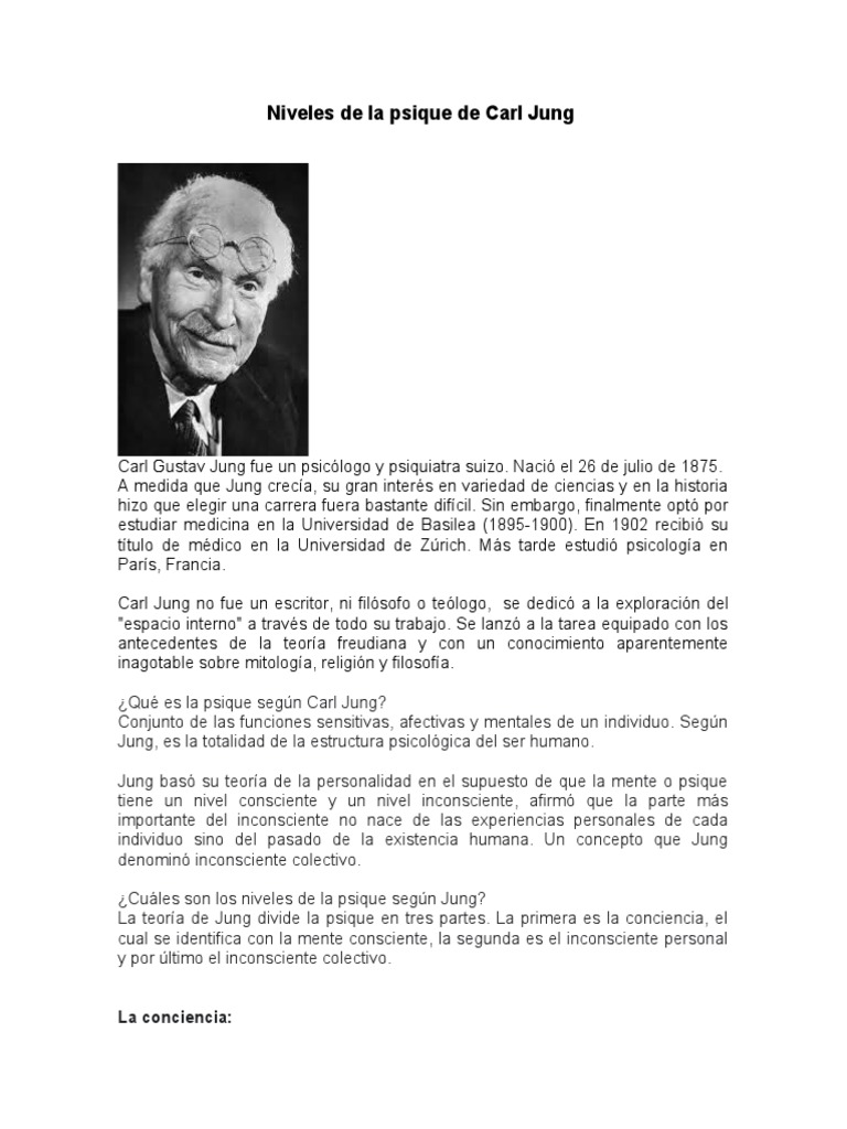 Niveles de La Psique | PDF | Carl Jung | Psique (psicología)