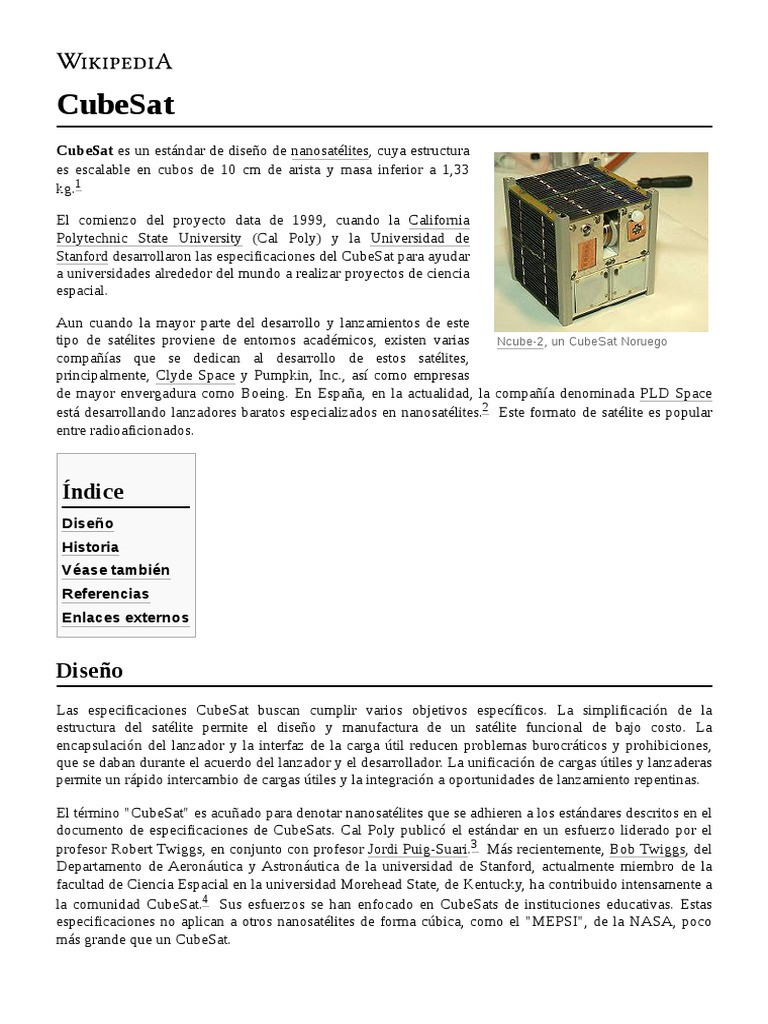 Cube Sat | PDF | Vuelo | Nube interestelar local