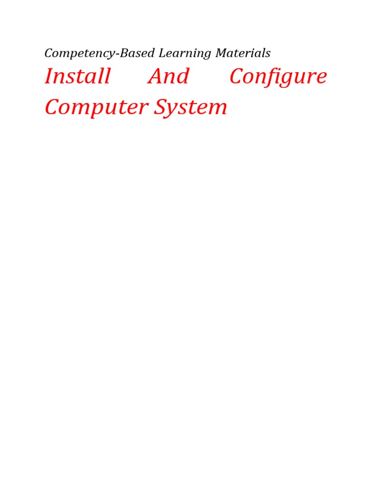 CBLM Computer System Servicing Ncii | PDF | Installation (Computer Programs) | Bios