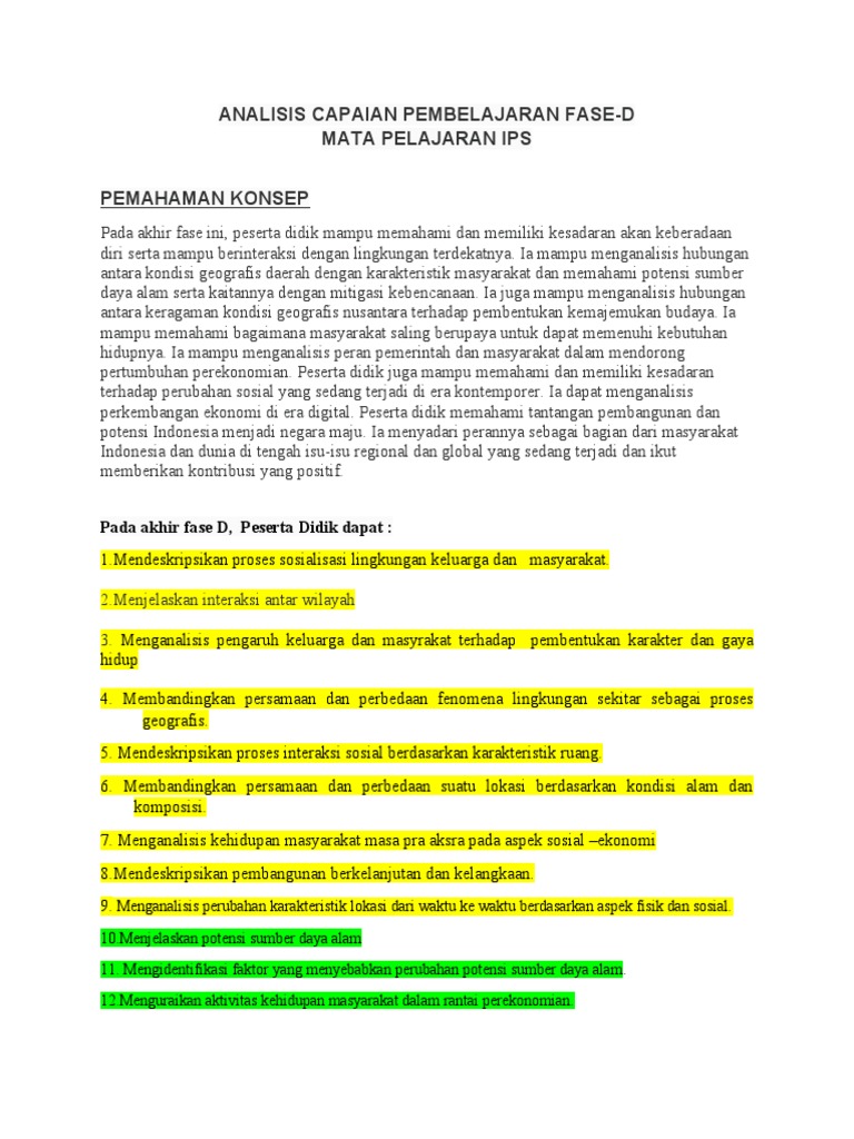 Analisis CP IPS Fase D | PDF