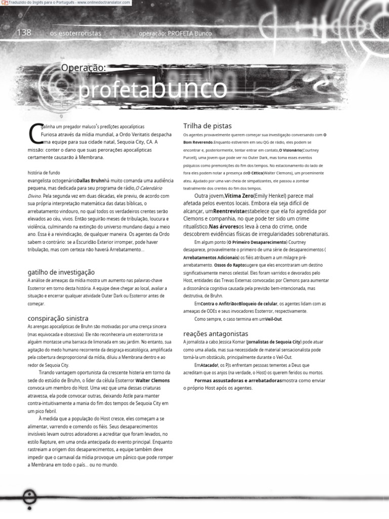 7 - Pdfcoffee - Com - The Esoterrorists RPG 2nd Ed PDF Free - En.pt | PDF | Fé | Arrebatamento ...