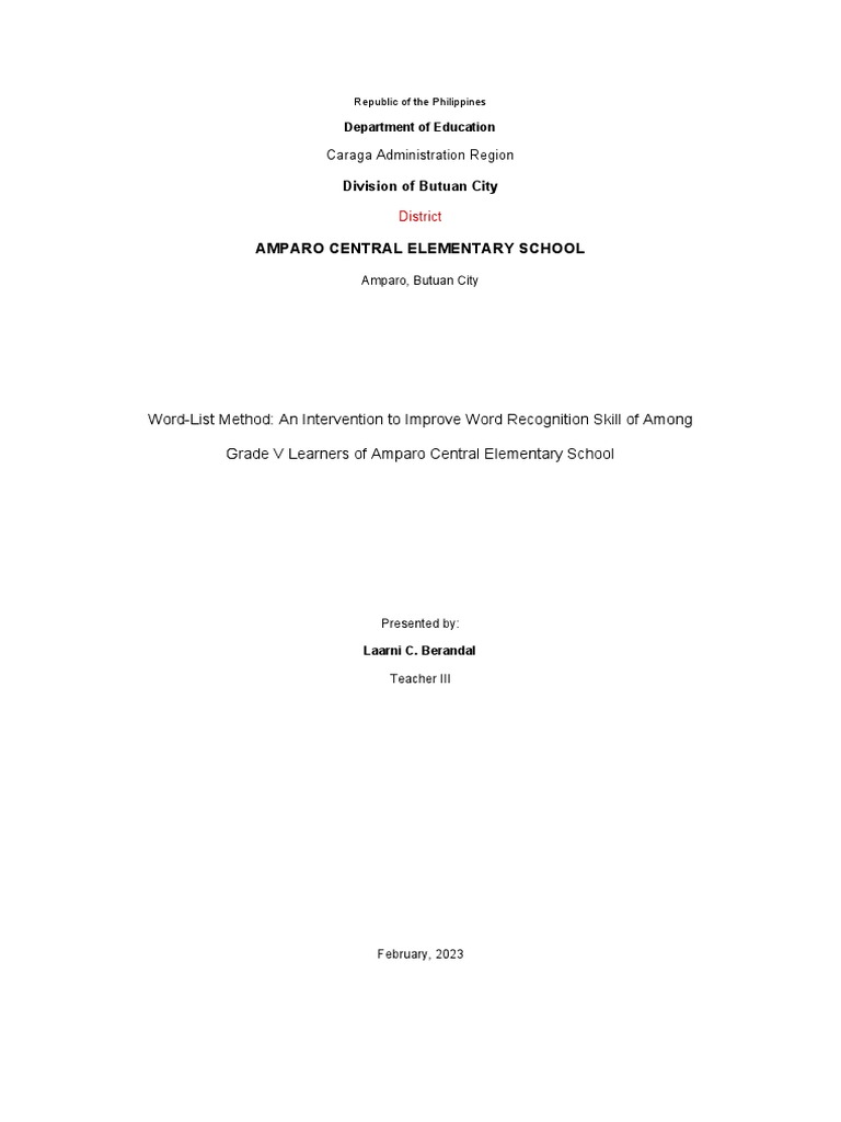 Grade 5 Action Plan | PDF | Fluency | Communication