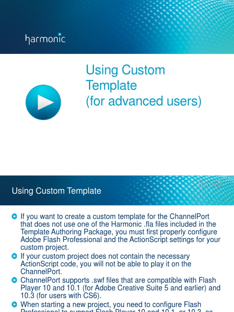 7-Using Custom Templates | PDF | Adobe Flash | Adobe Creative Suite