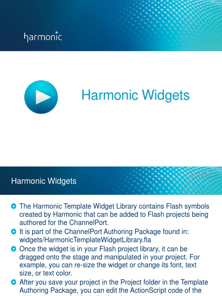 6 Harmonic Widgets | PDF | Action Script | Adobe Flash