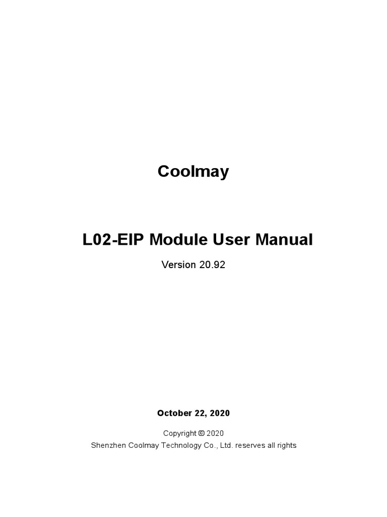L02-EIP Module User Manual | PDF | Programmable Logic Controller ...