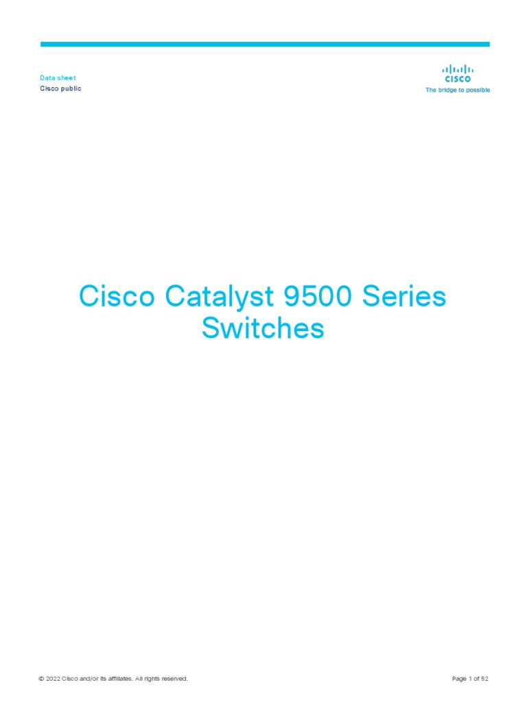 Cisco Catalyst 9500 Series Datasheet | PDF | Networking | Multiprotocol ...