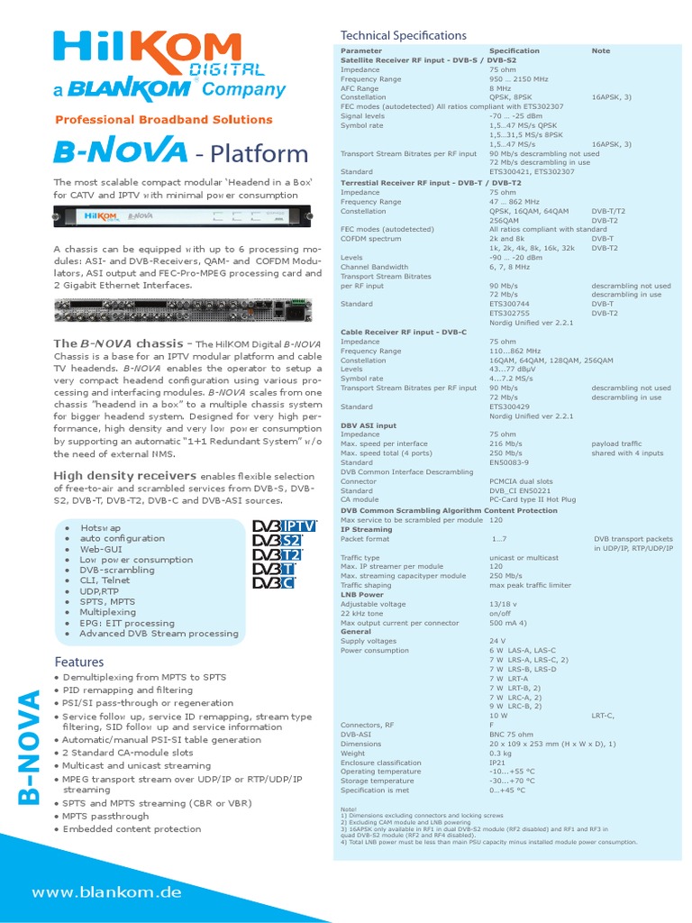 PF B-NOVA Broadcast HilKOM Digital Rev B V3 04022013 | Download Free ...