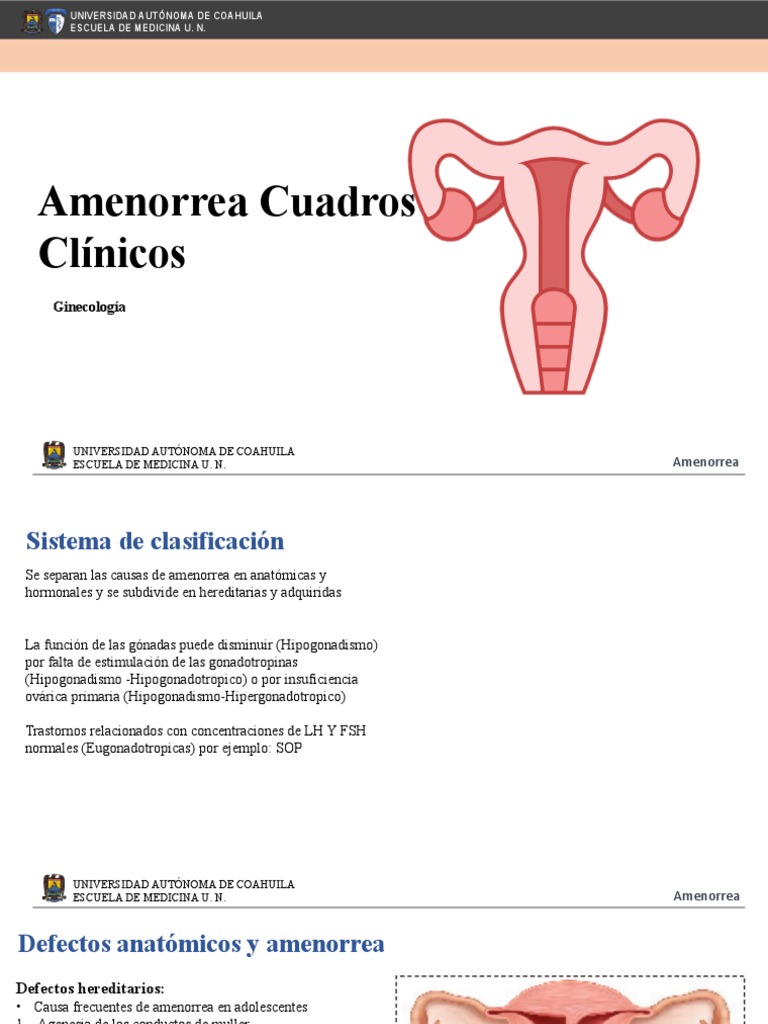 Amenorrea | PDF | Especialidades Medicas | Glándulas