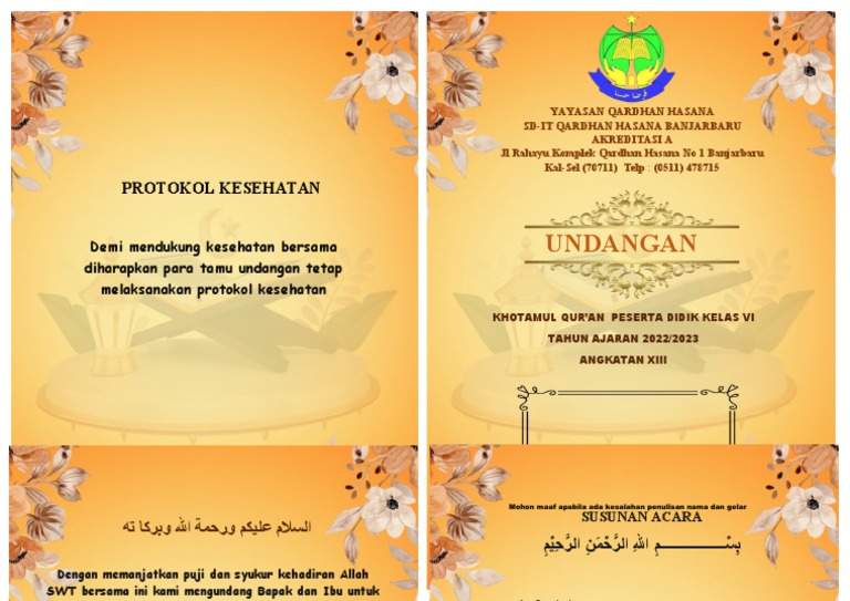 Undangan Khataman Quran Kelas VI | PDF