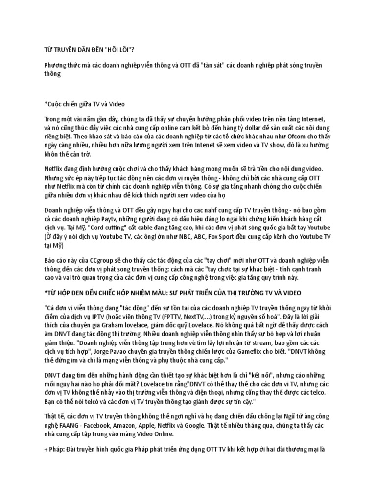 Telco-Ott Pha Huy FTA TV | PDF