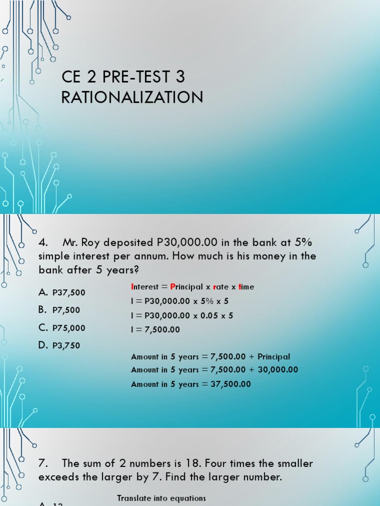 Ce 2 Pre-Test 3 Rationalization | PDF | Area | Triangle