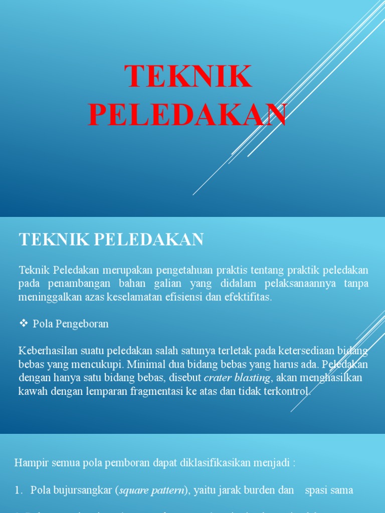 Teknik Peledakan | PDF