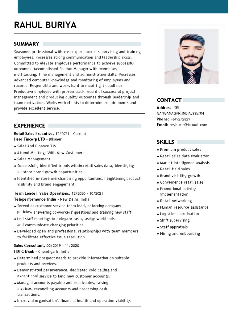 Rahul Buriya CV | PDF | Sales | Retail