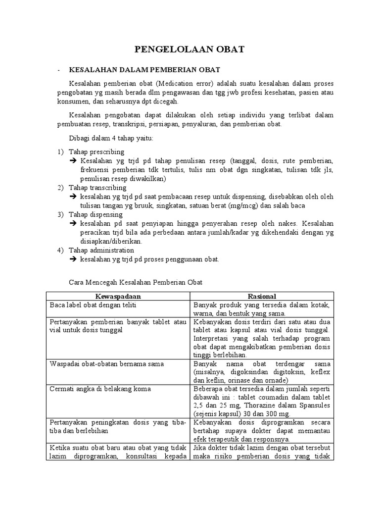 Pengelolaan Obat PM 4 | PDF