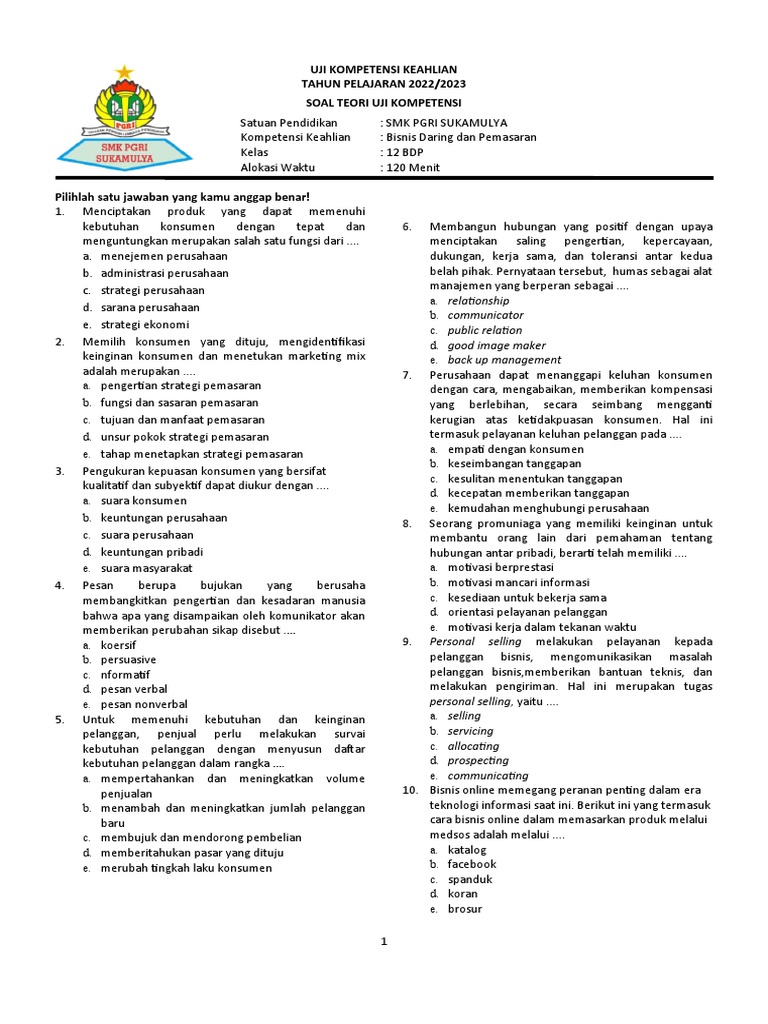 Soal Teori Ukk | PDF