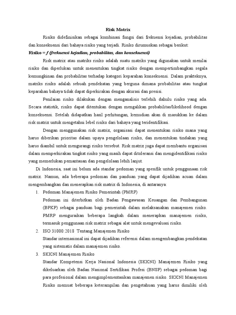 Materi Risk Matrix | PDF