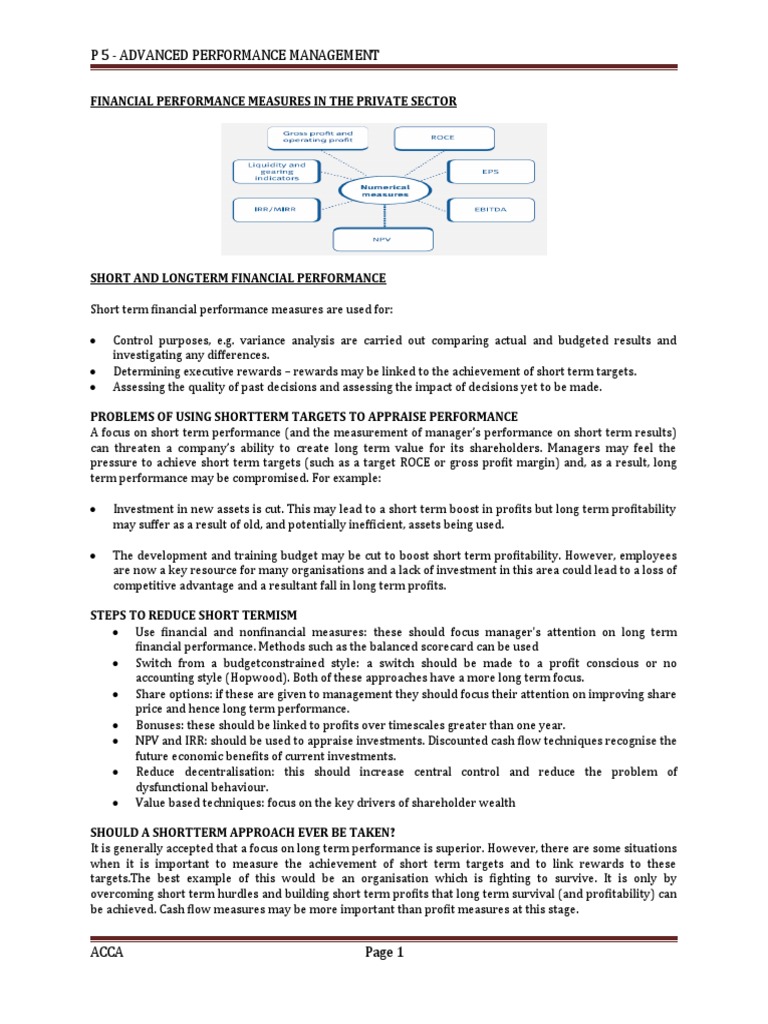 P5 - Chapter 8 FINANCIAL PERFORMANCE MEASURES IN THE PRIVATE SECTOR | PDF | Profit (Economics ...