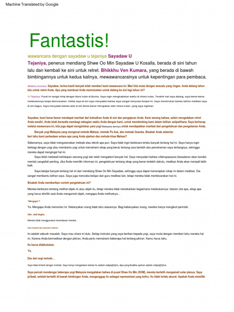 Fantastis Terjemahan | PDF