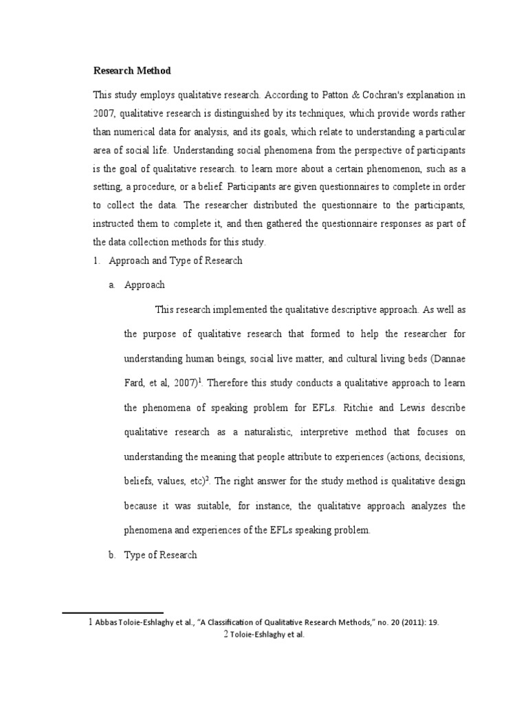 Research Method | PDF | Qualitative Research | Validity (Statistics)