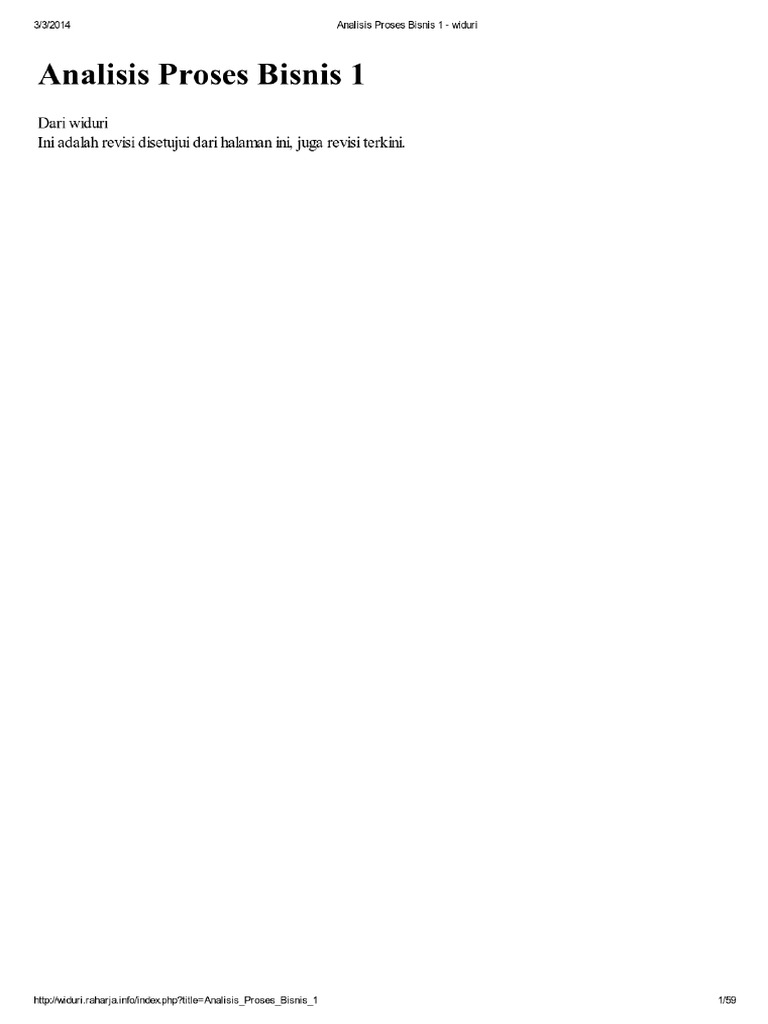 Analisis Proses Bisnis 1 - PDF Free Download PDF | PDF