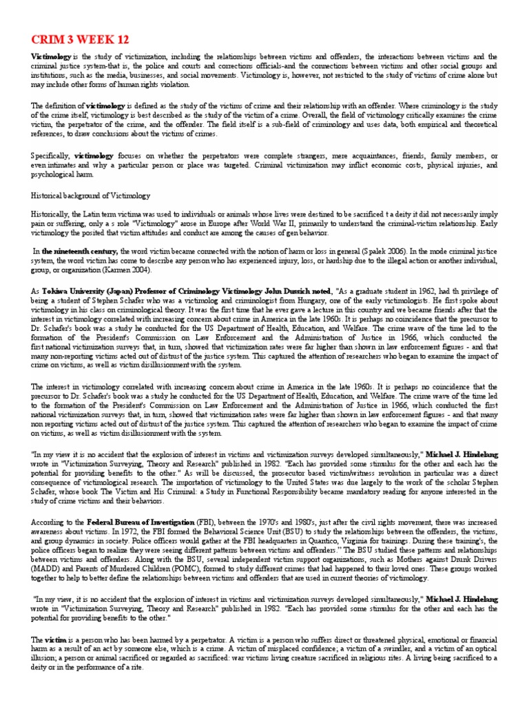 Semis Crim 3 | PDF | Domestic Violence | Deviance (Sociology)