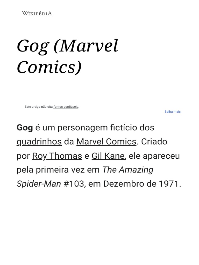 Gog (Marvel Comics) – Wikipédia, a enciclopédia livre.pdf | PDF