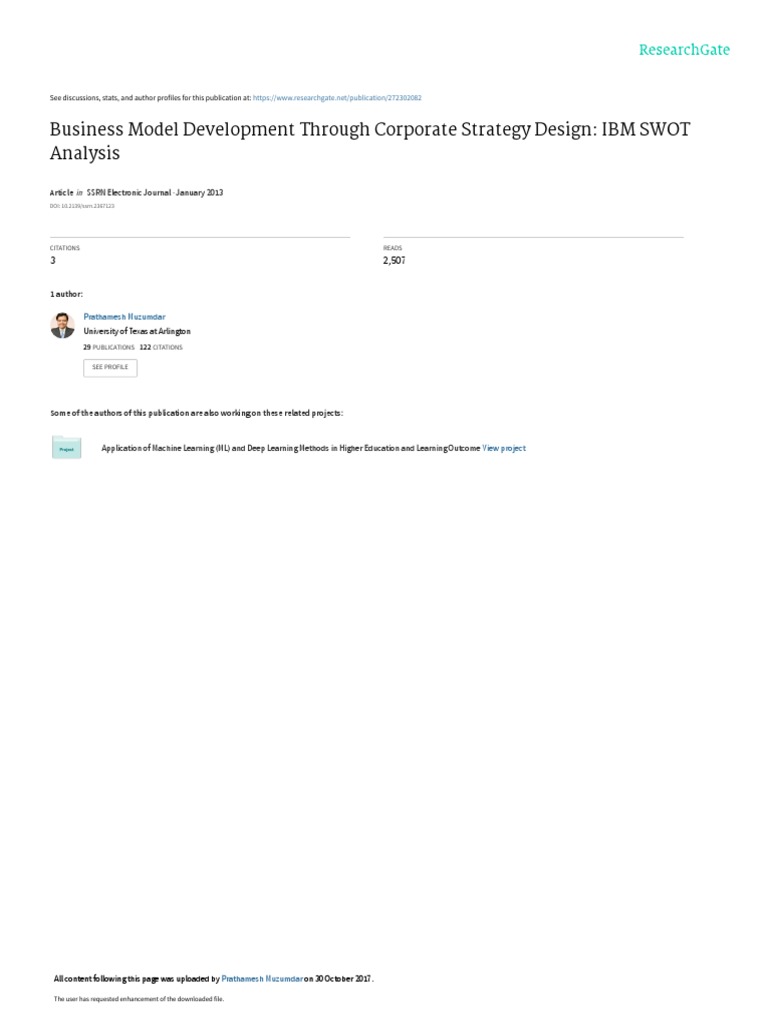 IBM SWOT Analysis PDF | PDF | Outsourcing | Strategic Management