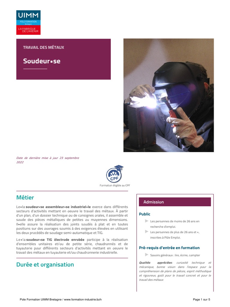 Formation Soudeur Soudage Industriel - 406 PDF | PDF | Soudage | Construction