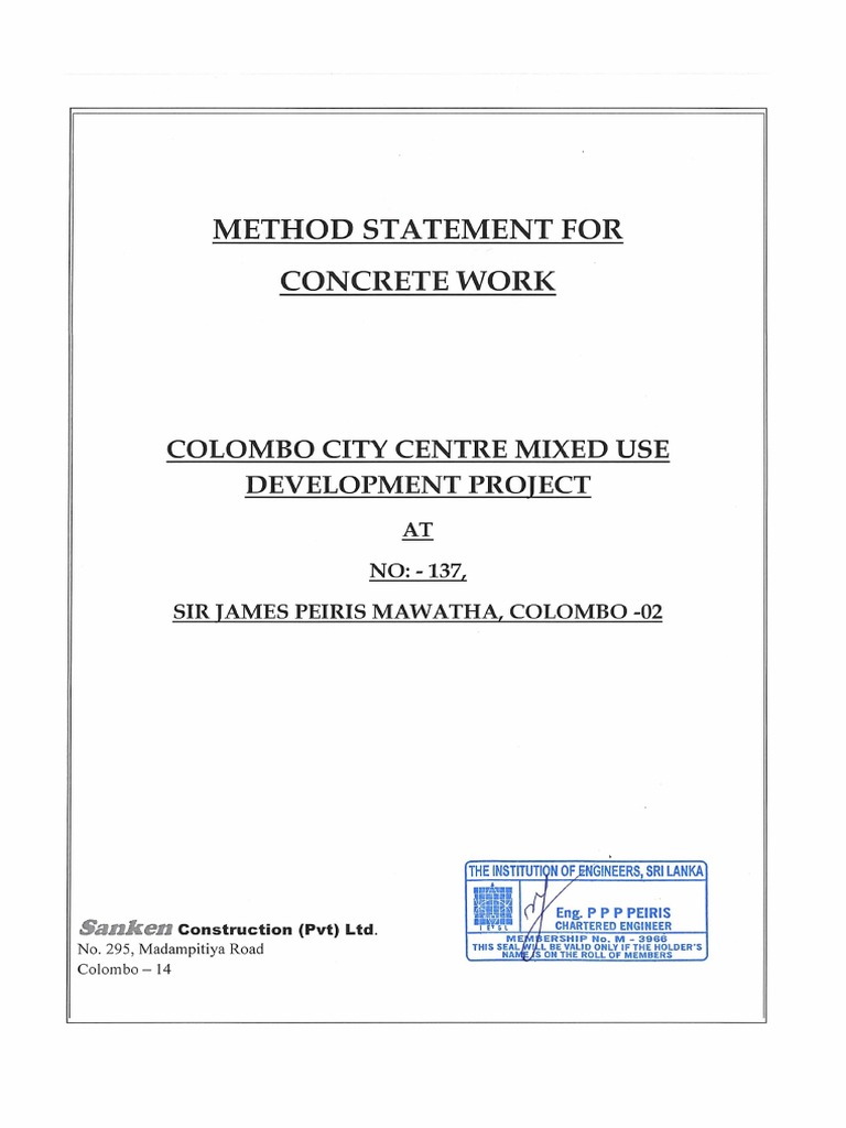 ED-E-MS-008 (Method Statement For Concreting, 15-02-2016) | PDF ...