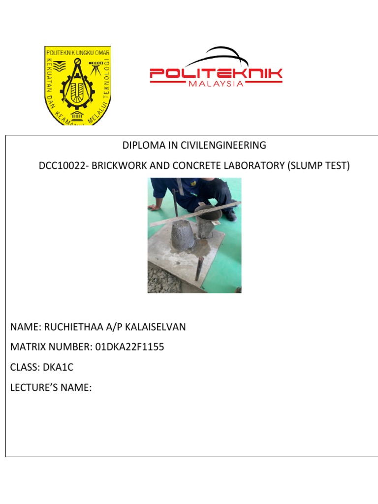 Slump Test Report | PDF | Concrete | Building Engineering