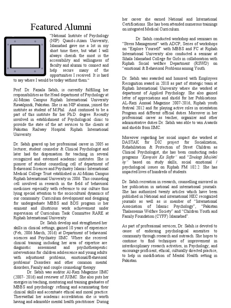 Professional Biography Template | PDF | Psychotherapy | Psychology