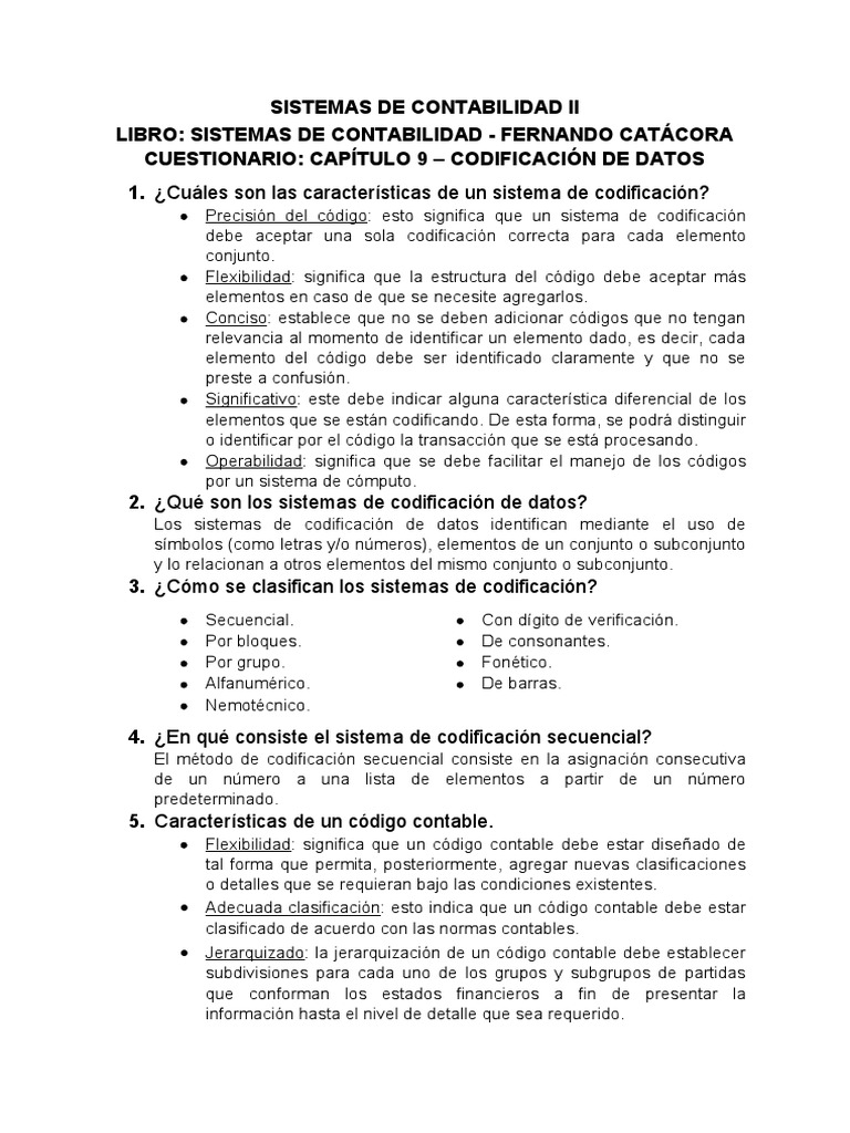 Codificación de Datos en Contabilidad | PDF | Contabilidad | Informática