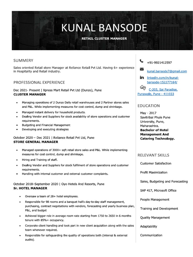 Kunal Bansode CV | PDF