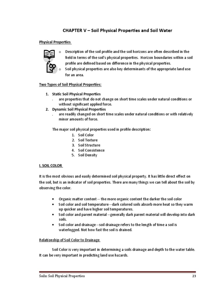CHAPTER 5 Soil Physical Properties | PDF | Porosity | Soil