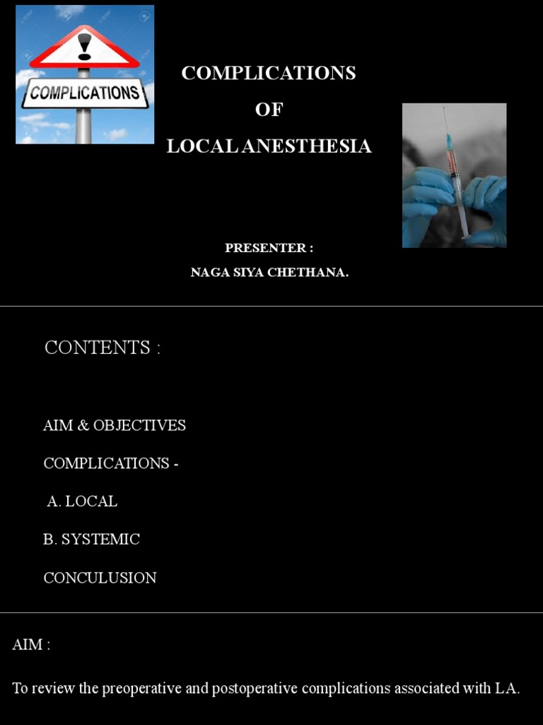 COMPLICATIONS | PDF | Anesthesia | Paresthesia