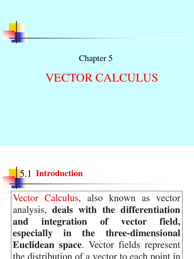 Chapter 5 Vector Calculus Pdf Euclidean Vector Divergence