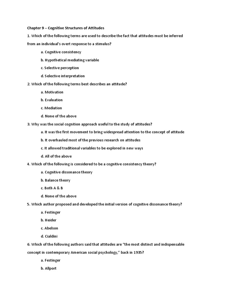 Cognitive Structures of Attitudes Updated | PDF | Attitude (Psychology) | Persuasion