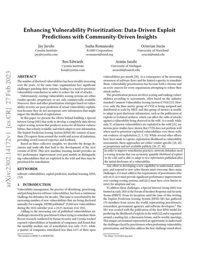 Enhancing Vulnerability Prioritization | PDF | Vulnerability (Computing) | Computing