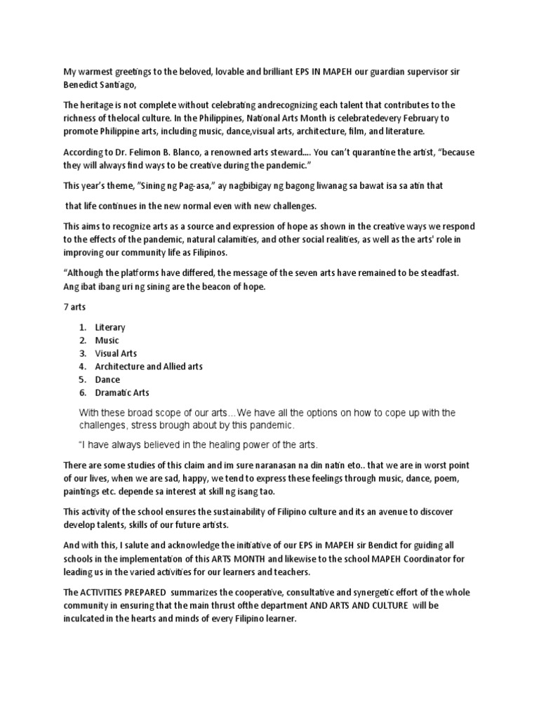 Message Arts Month | PDF