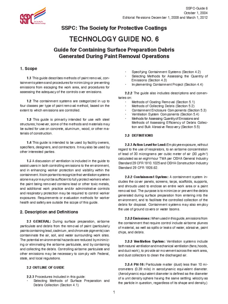 SSPC-Guide 6 PDF | PDF | Abrasive | Ventilation (Architecture) SSPC-Guide 6 PDF | PDF | Abrasive | Ventilation (Architecture)