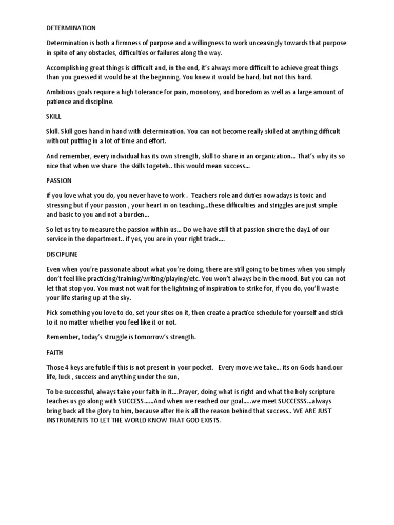 5 Keys To Success | PDF