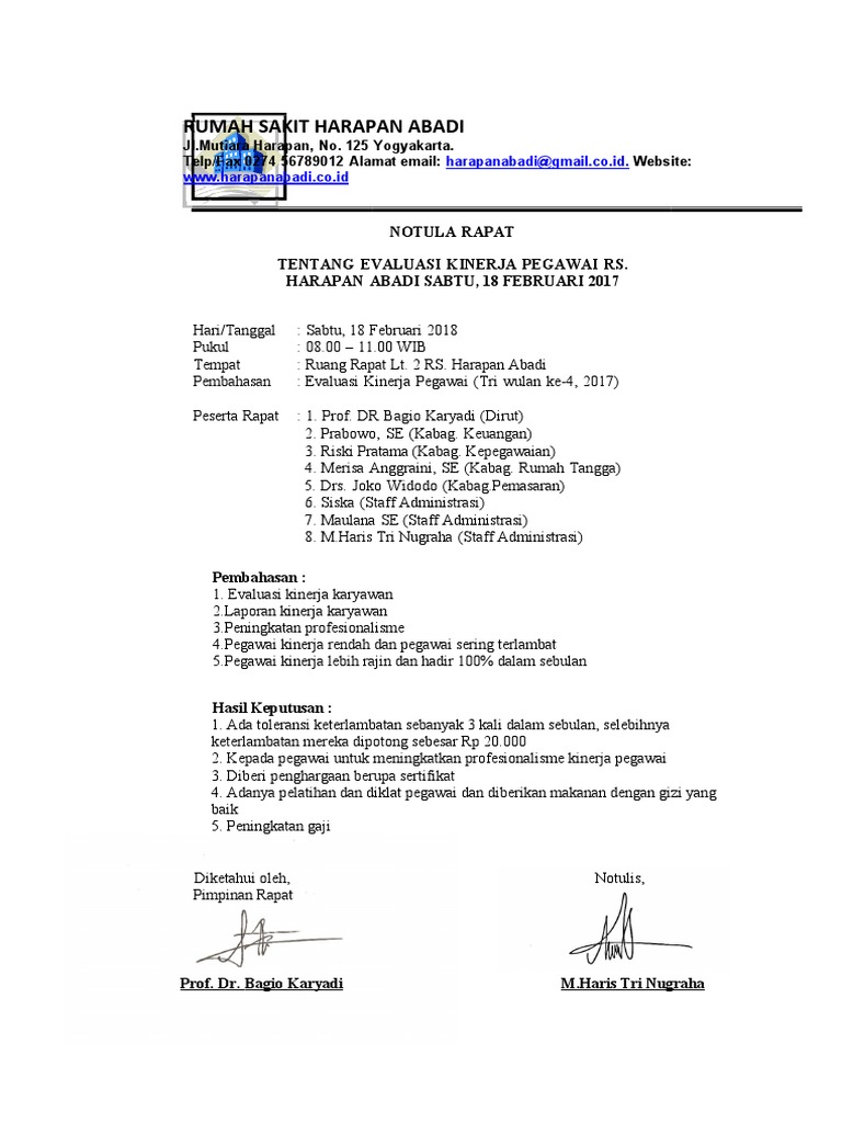 Notula Rapat Pdf