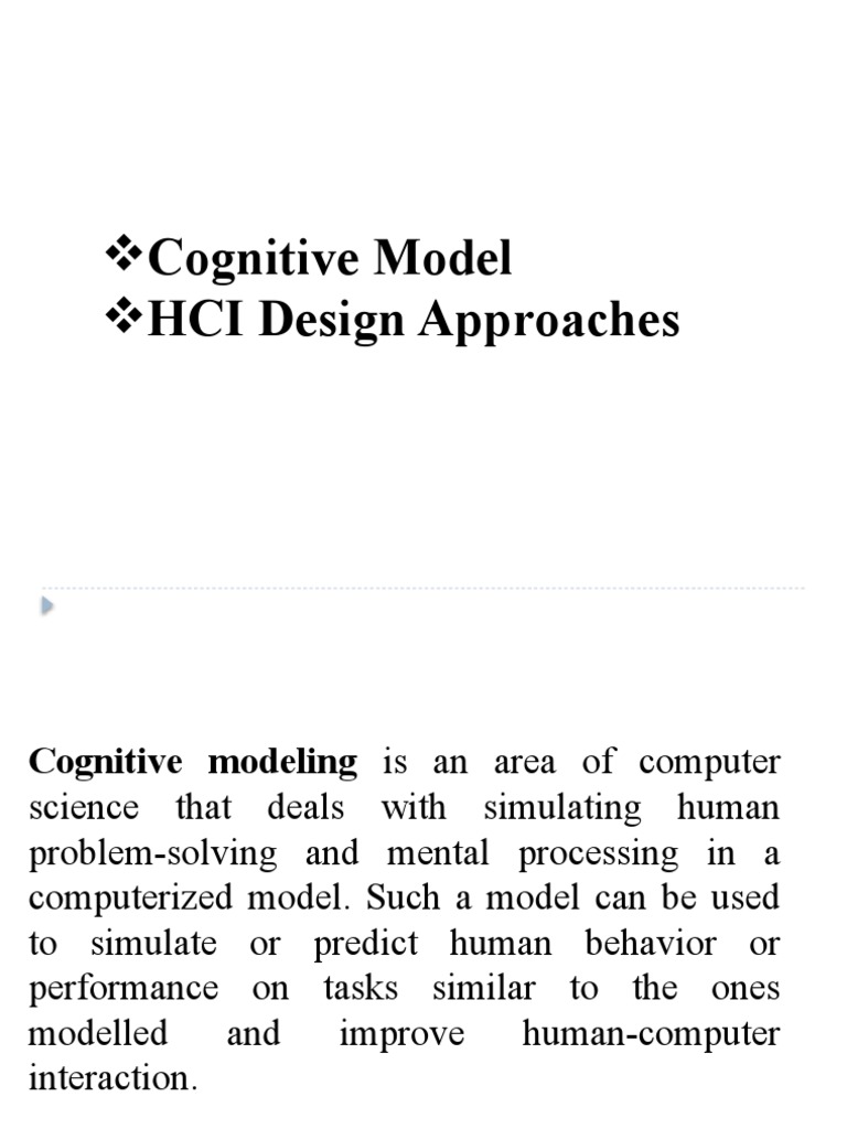 Cognitive Model HCI Design Approaches | PDF | Human–Computer ...