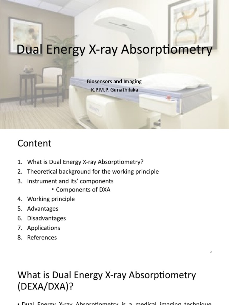 Dual Energy X-Ray Absorptiometry | PDF | X Ray | Radiography