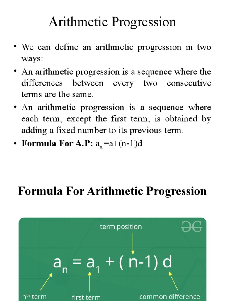 Unit 1 Arithmetic Progression | PDF