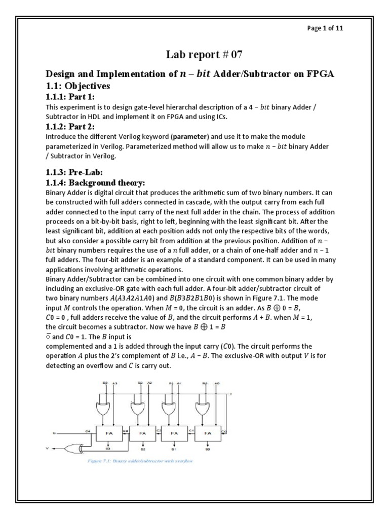DLD Lab Report 07 | Download Free PDF | Field Programmable Gate Array | Computing