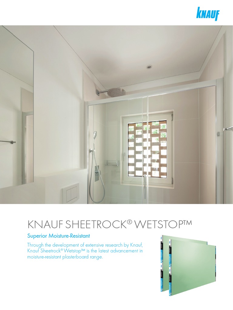 Knauf Sheetrock Wetstop 9.5mm-12.5mm - Technical Datasheet - PB09 - LE ...